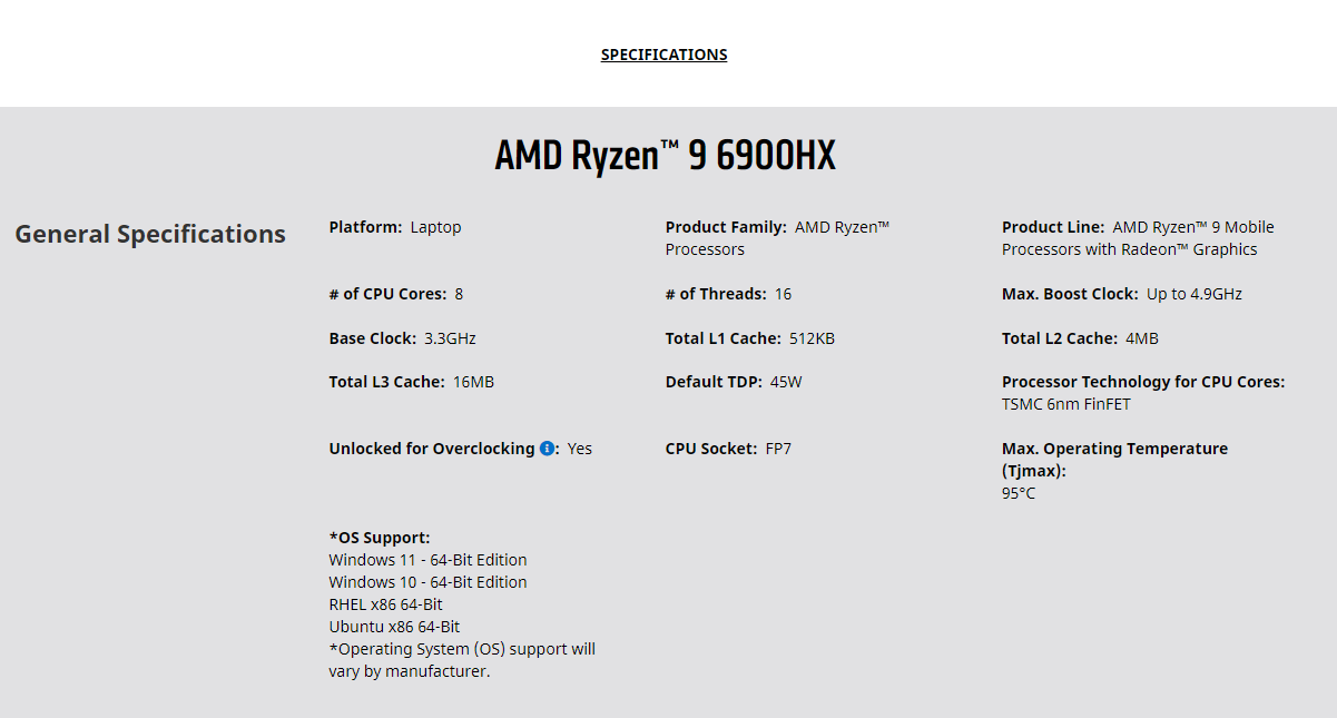 Ryzen 9 6900HX lộ hiệu năng Benchmark, kém hơn Core i9-12900H